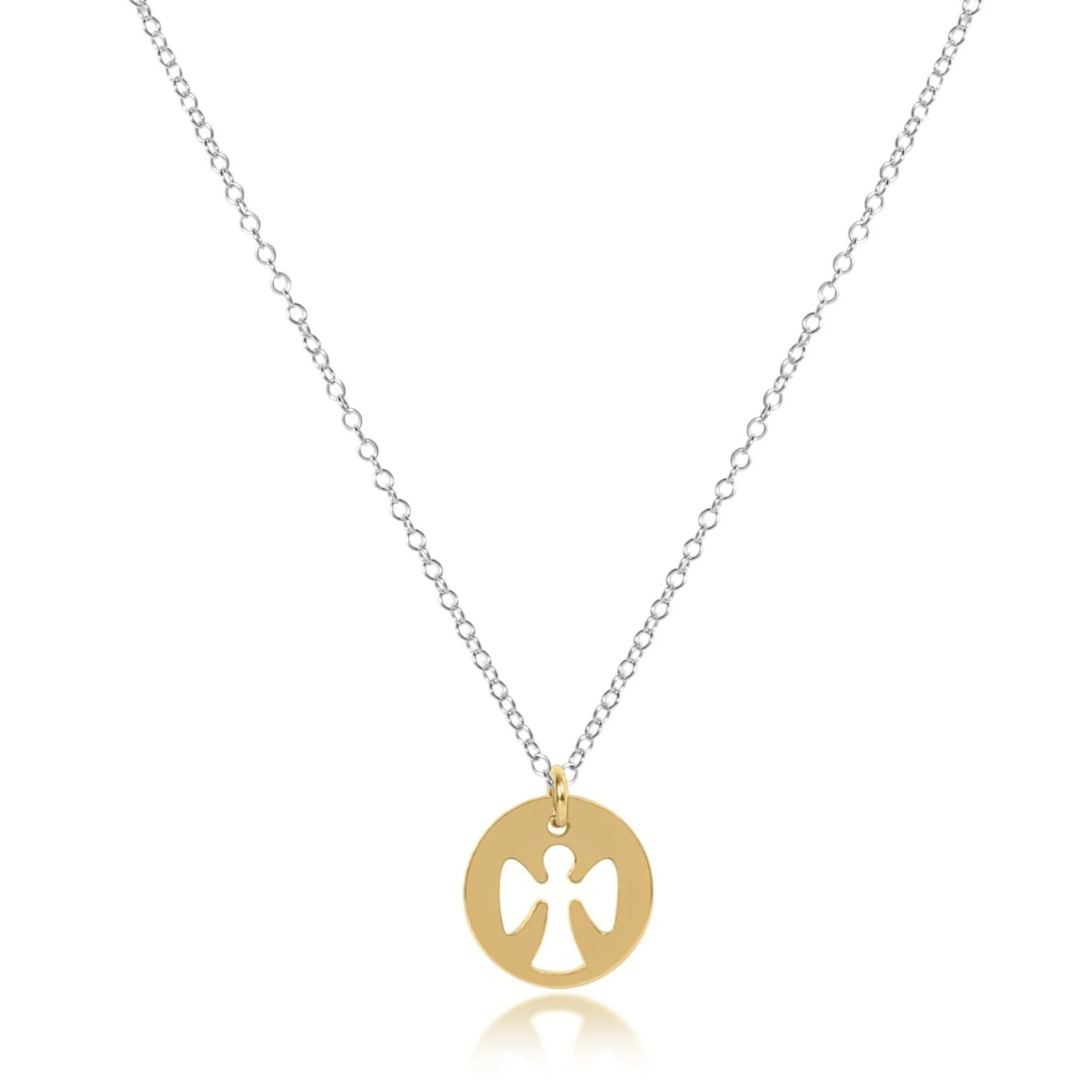 Enewton Mixed Metal Guardian Angel Gold Disc Necklace — The Cottage